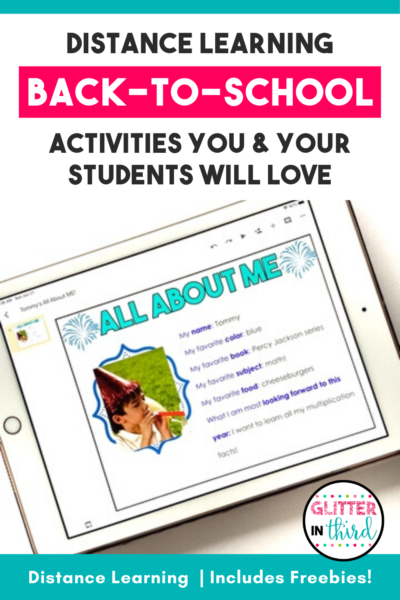 Distance Learning Back-to-School Activities You'll LOVE - Glitter in Third