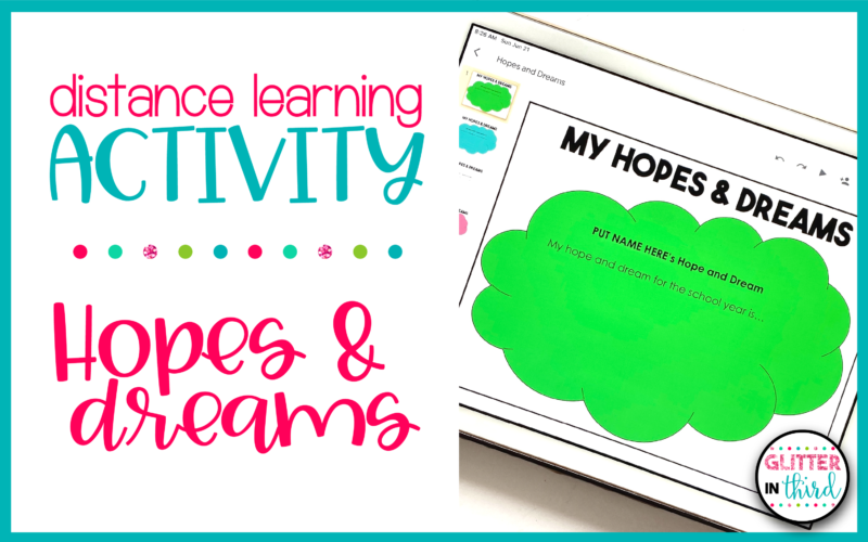 Create excitement for the year using hopes and dreams - Glitter in Third
