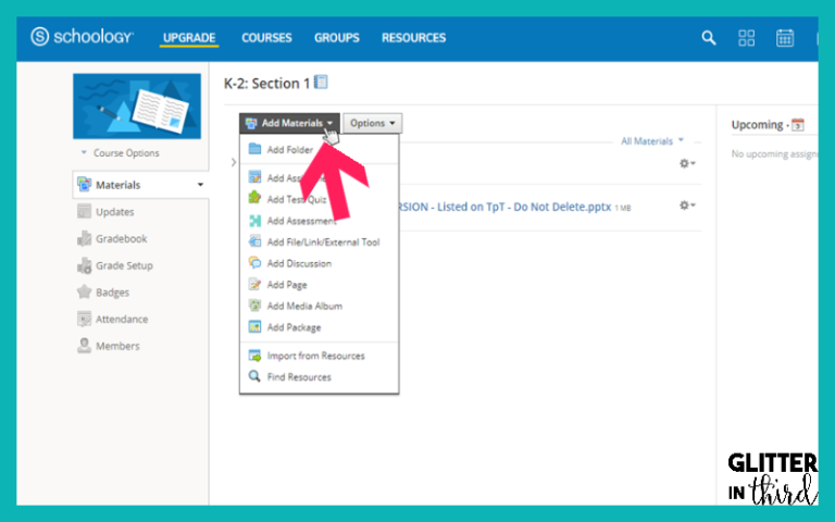 How to Upload Google Resources on Schoology - Glitter in Third