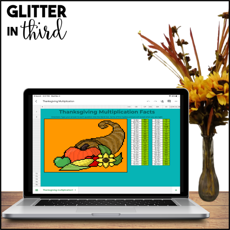 Need a FREE Digital Thanksgiving Multiplication Activity? - Glitter in ...