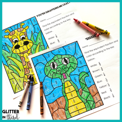 7 Hands-On Activities for Teaching Equivalent Fractions - Glitter in Third