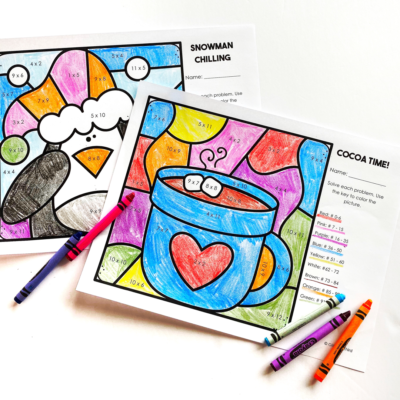 The BEST Winter Color By Number Worksheets - Glitter in Third