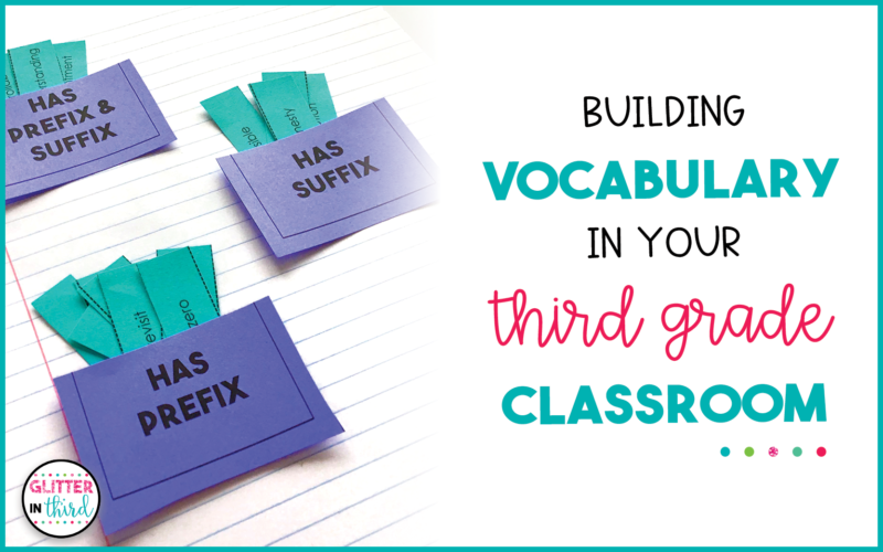 Building Vocabulary Activities in A 3rd Grade Classroom - Glitter in Third