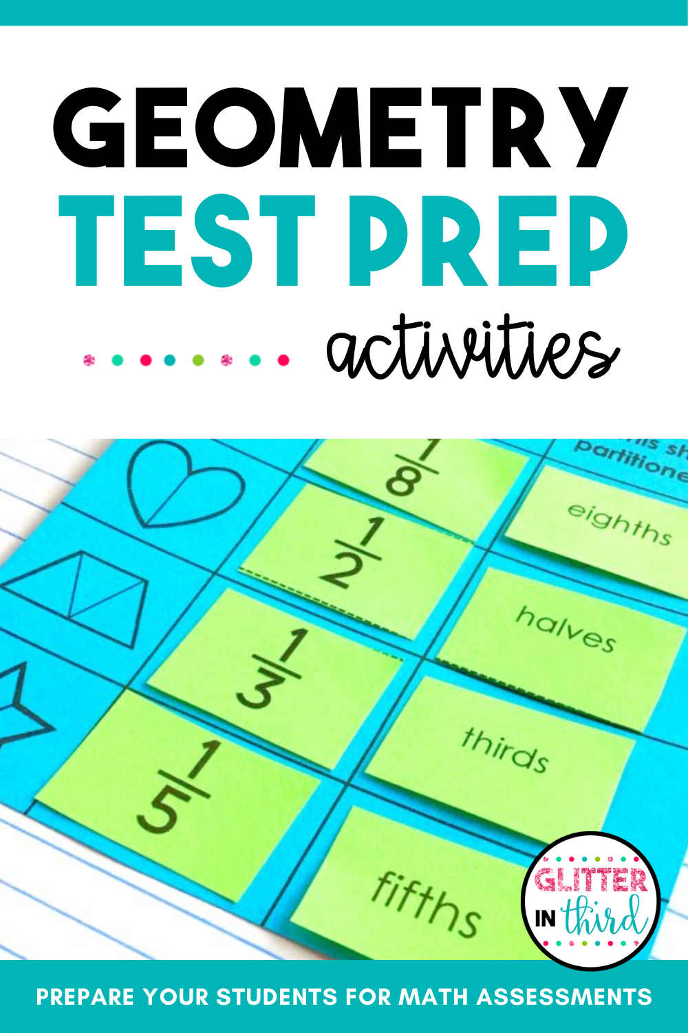 The BEST Geometry Test Prep Activities - Glitter in Third
