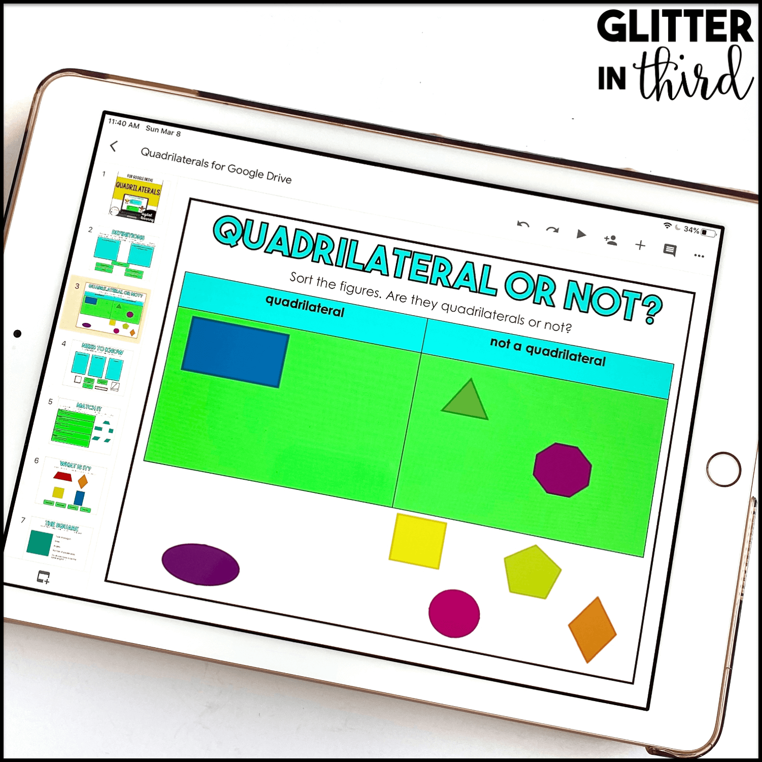 The BEST Geometry Test Prep Activities - Glitter in Third