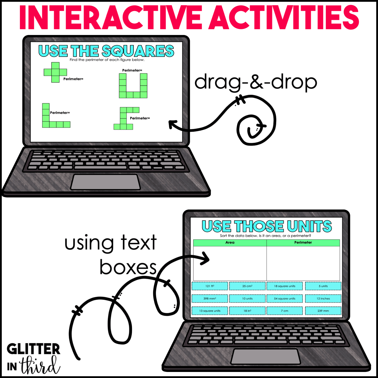 Life Lesson With Area and Perimeter Activities for Kids - Glitter in Third