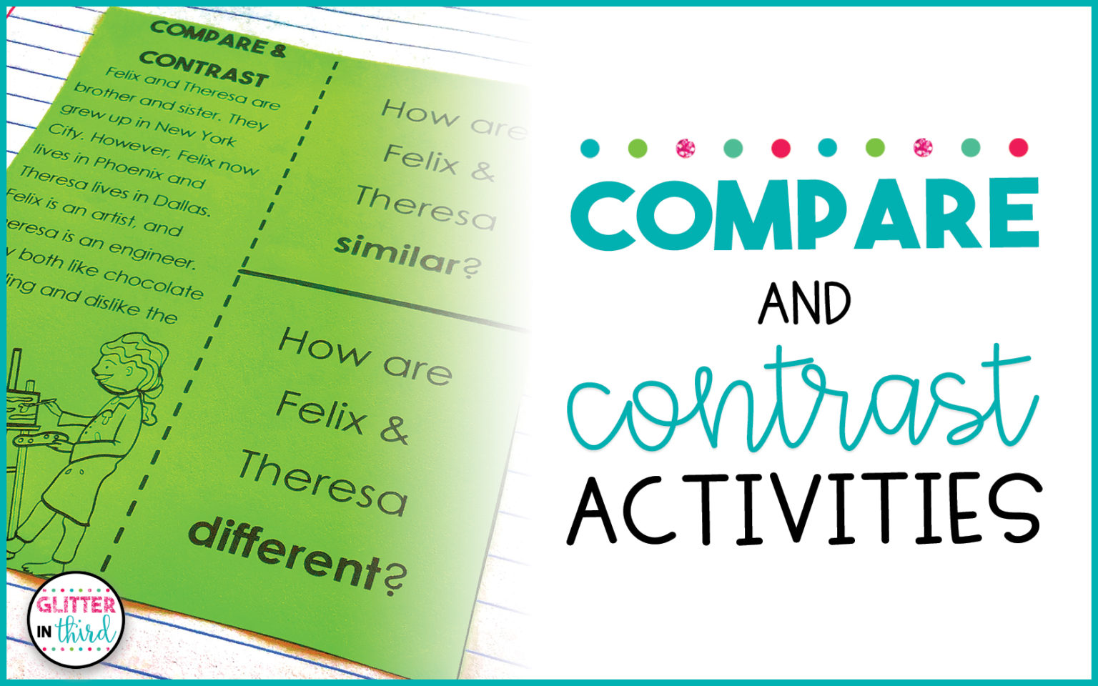 Compare & contrast activities for students - Glitter in Third