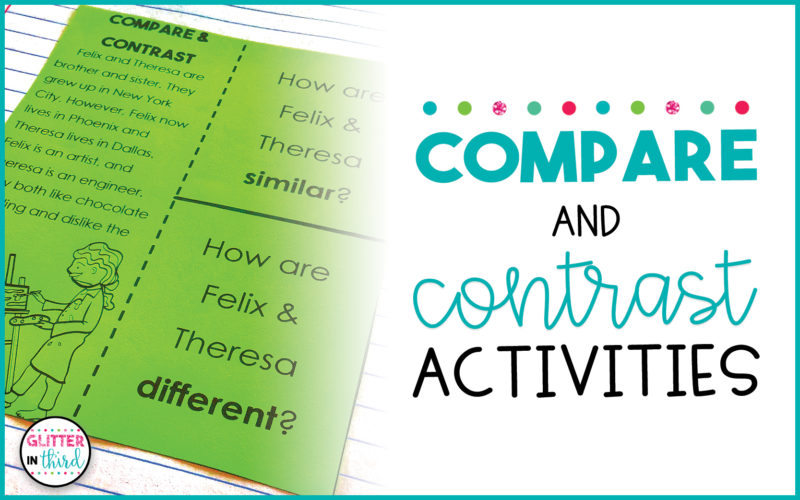 Compare & contrast activities for students - Glitter in Third