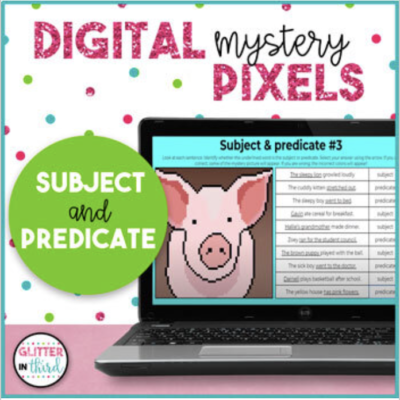 Digital Games and Activities for Subject and Predicate - Glitter in Third