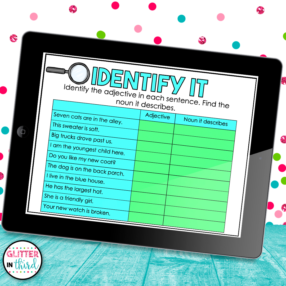 How to Teach Adjectives(in a FUN way!) - Glitter in Third