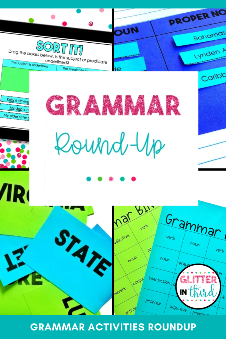 3rd Grade Grammar Activities ROUND-UP - Glitter in Third