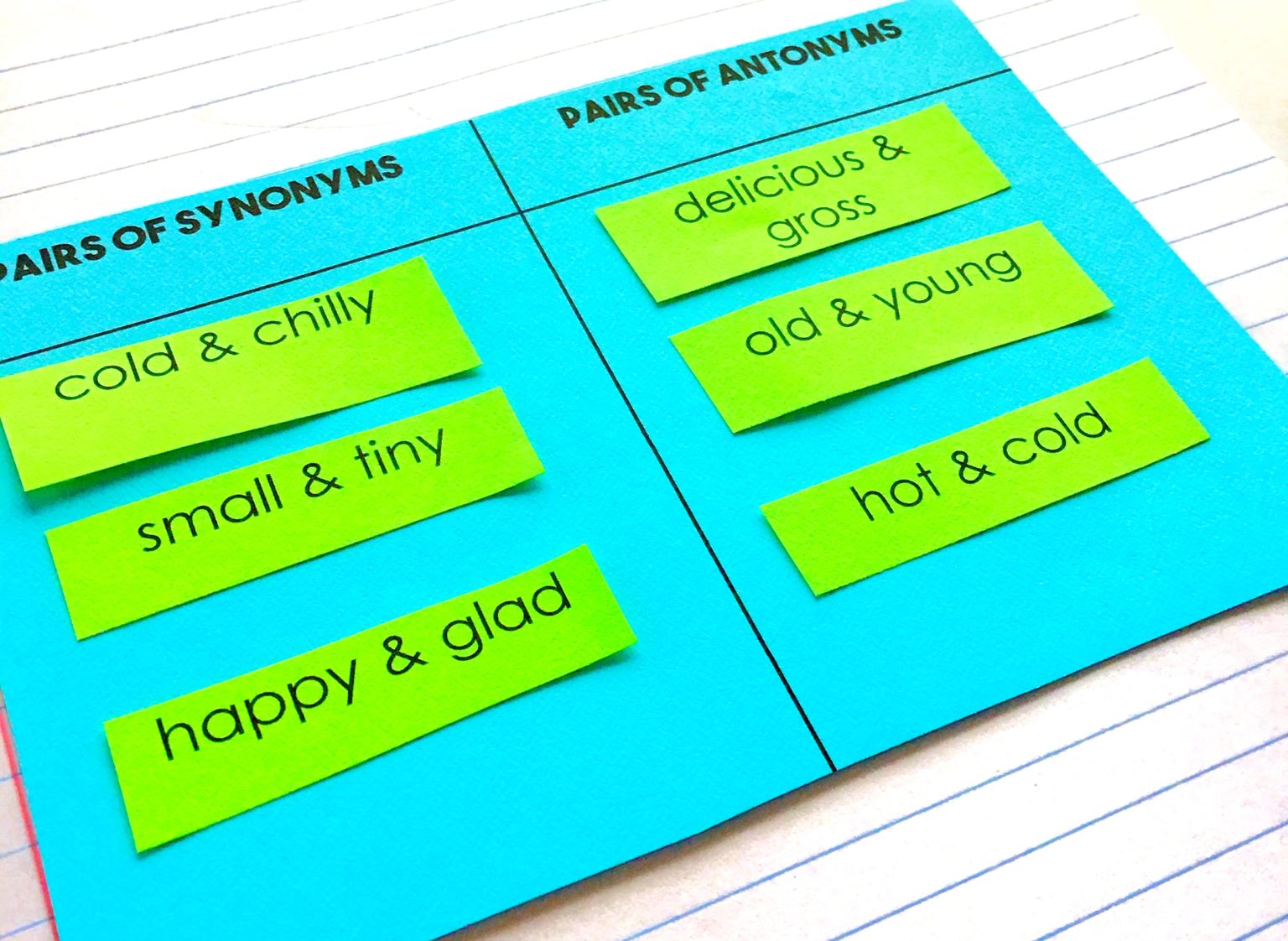 Vocabulary Building with Synonyms and Antonyms - Glitter in Third