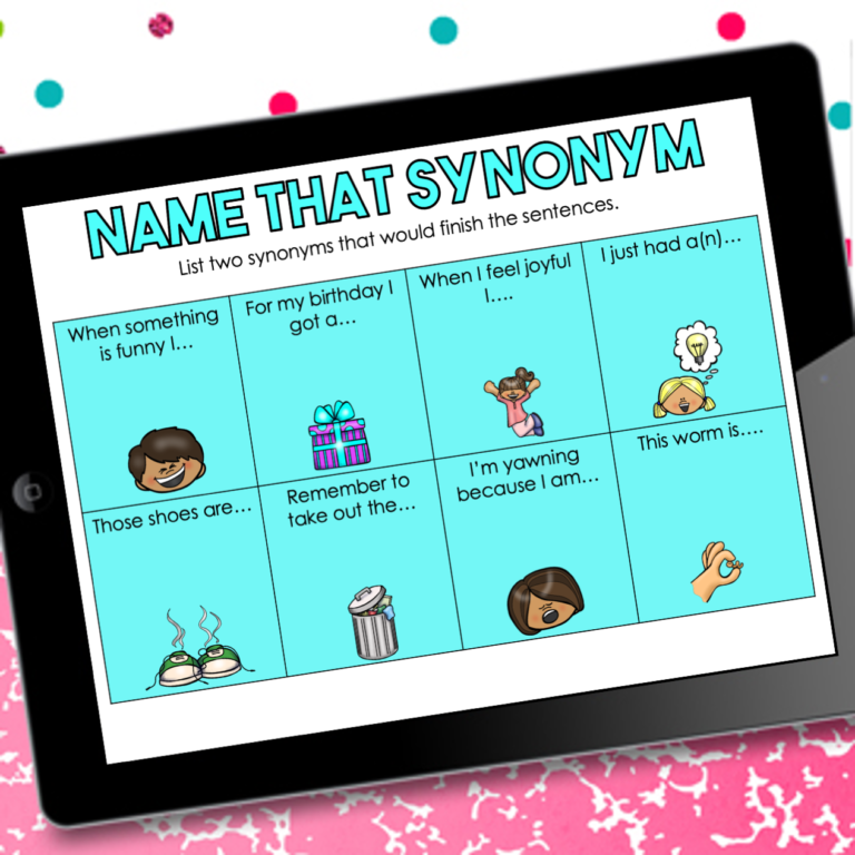 Vocabulary Building with Synonyms and Antonyms - Glitter in Third