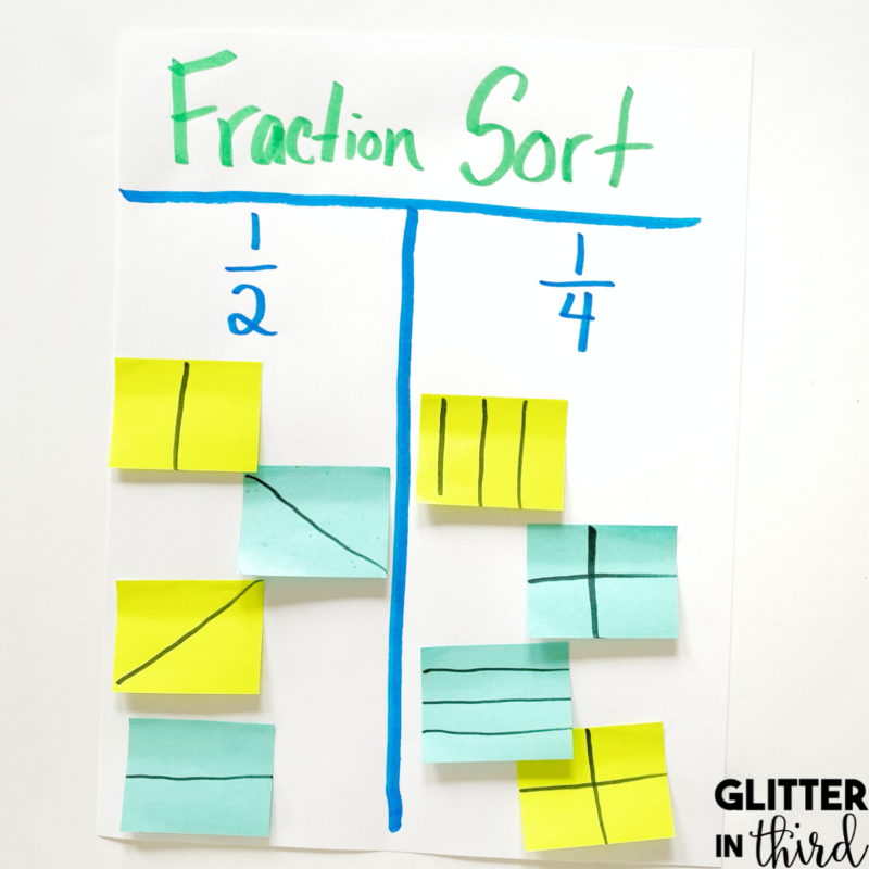 How to Use Hands-On Fraction Activities - Glitter in Third