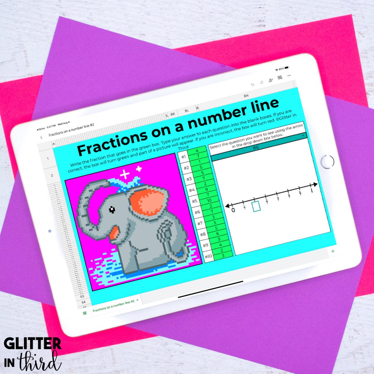 How to Teach 3rd Grade Fractions on a Number Line - Glitter in Third