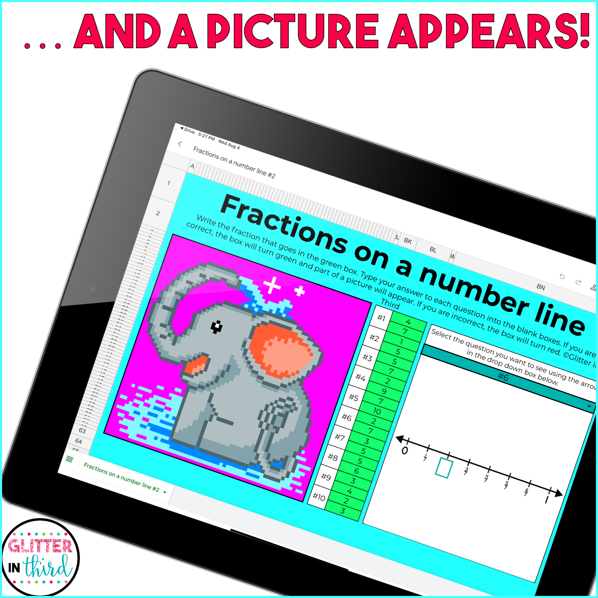 How to Teach 3rd Grade Fractions on a Number Line - Glitter in Third