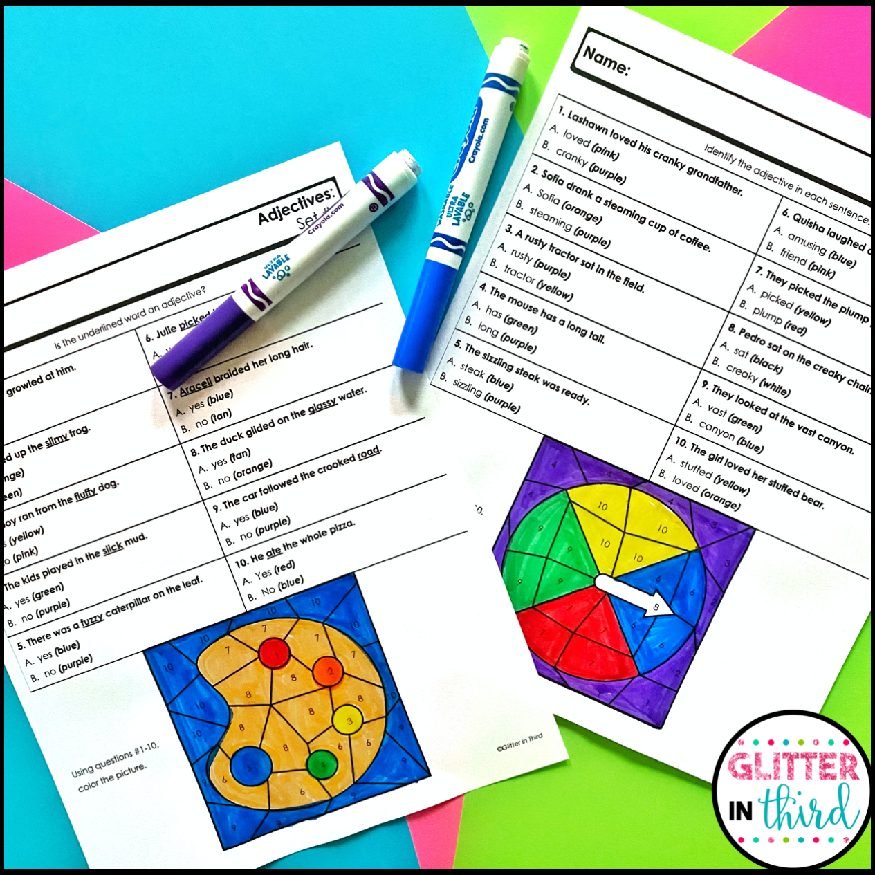 How to Use Fun Grammar Worksheets 3rd Grade - Glitter in Third