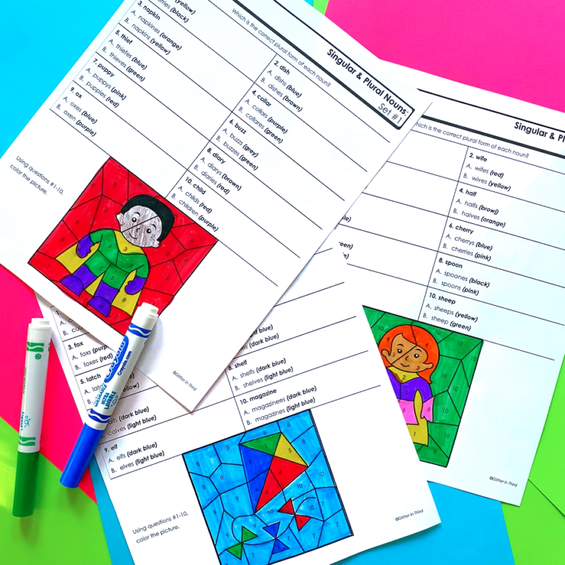 How to Use Fun Grammar Worksheets 3rd Grade - Glitter in Third
