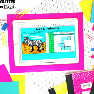 Digital Area and Perimeter Games to ENGAGE Students - Glitter in Third