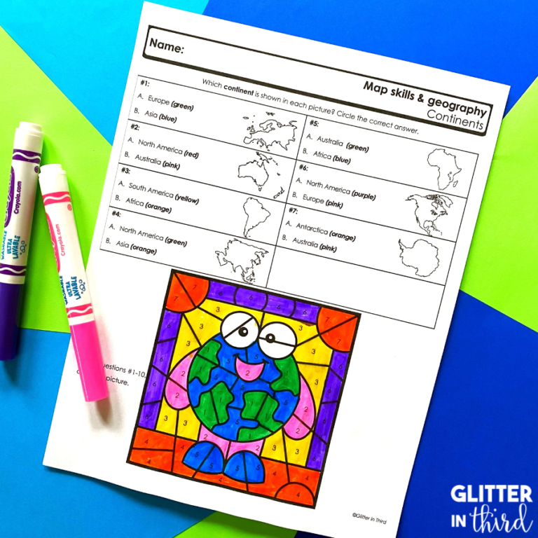 The BEST Map Skills Worksheets and Activities - Glitter in Third