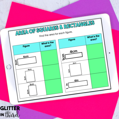 Digital Area and Perimeter Games to ENGAGE Students - Glitter in Third