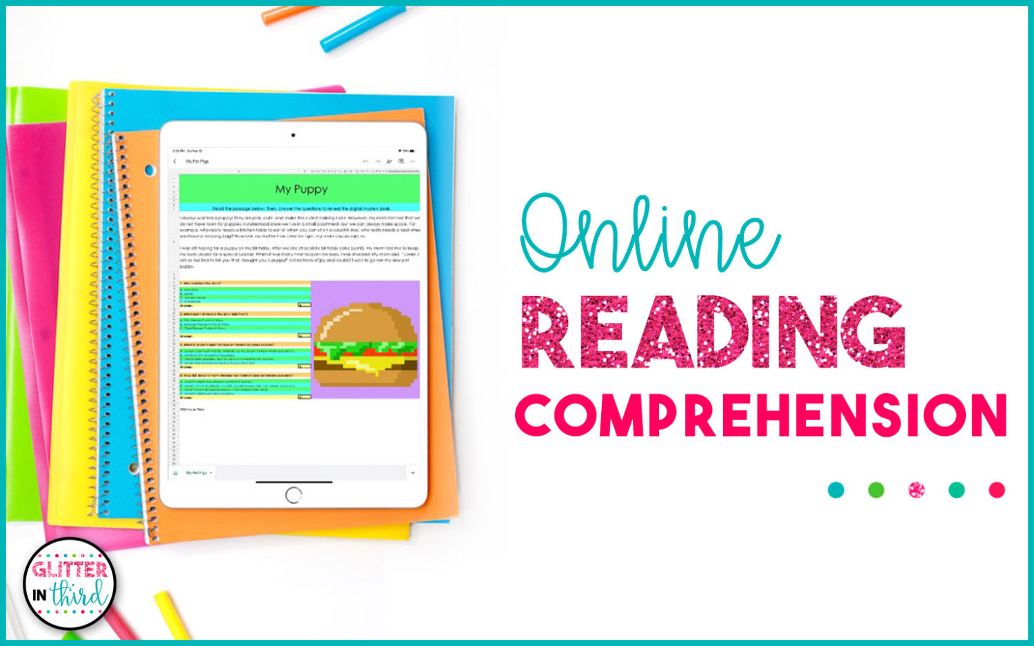 Reading Comprehension Questions Online to ENGAGE Students! - Glitter in ...