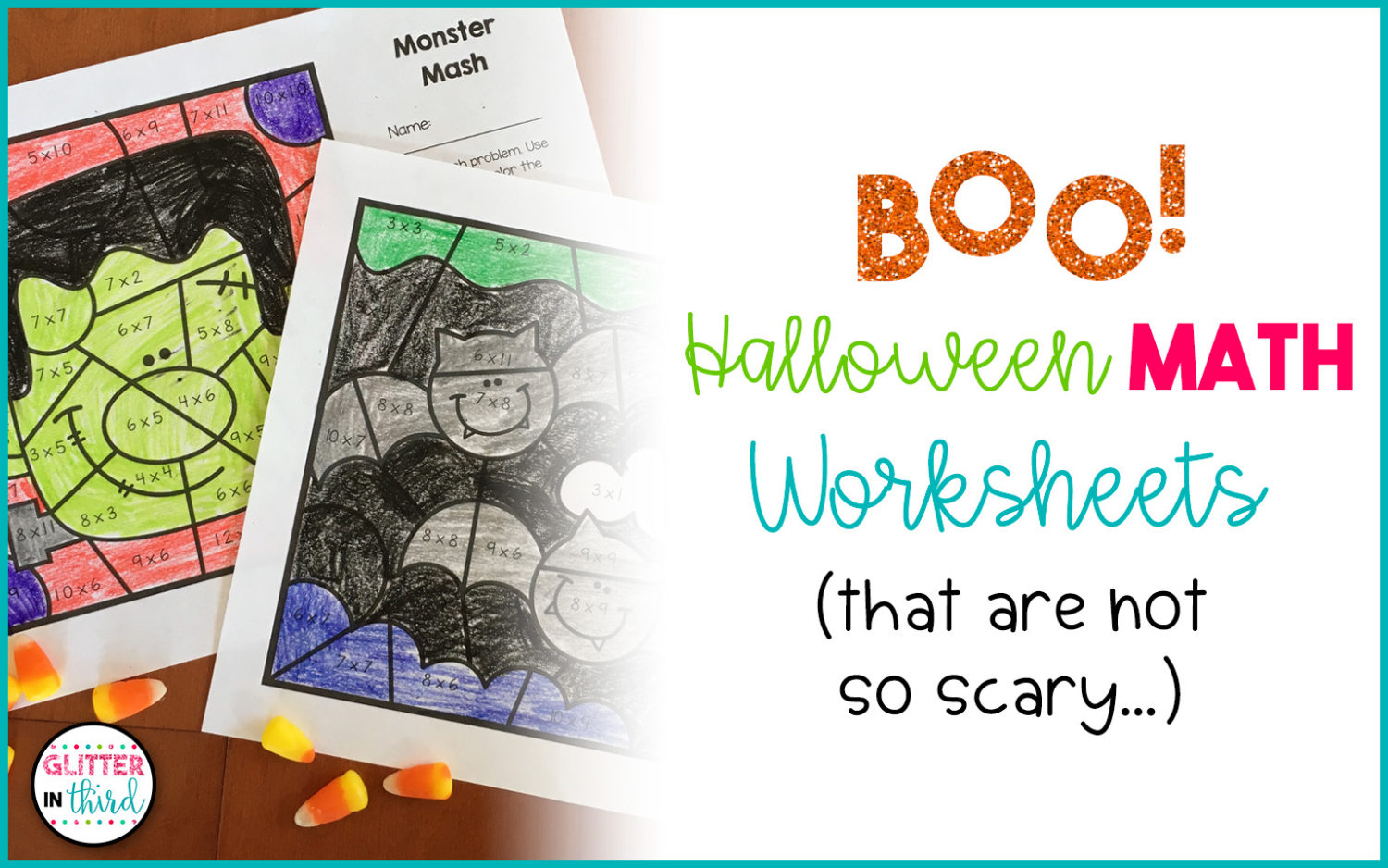 BOO! Halloween Math Worksheets (that are not so scary....) - Glitter in ...