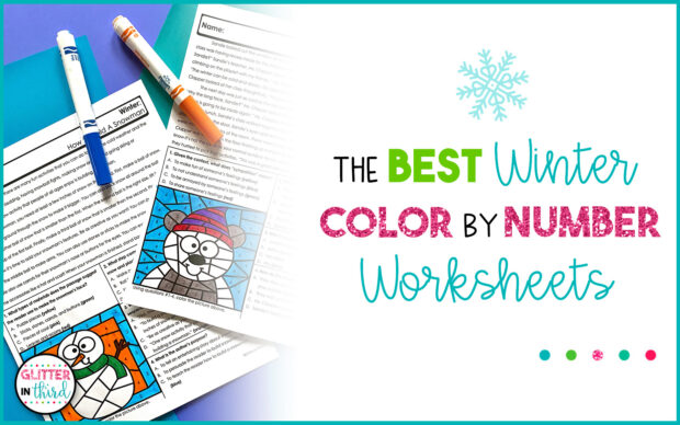 The BEST Winter Color By Number Worksheets - Glitter in Third