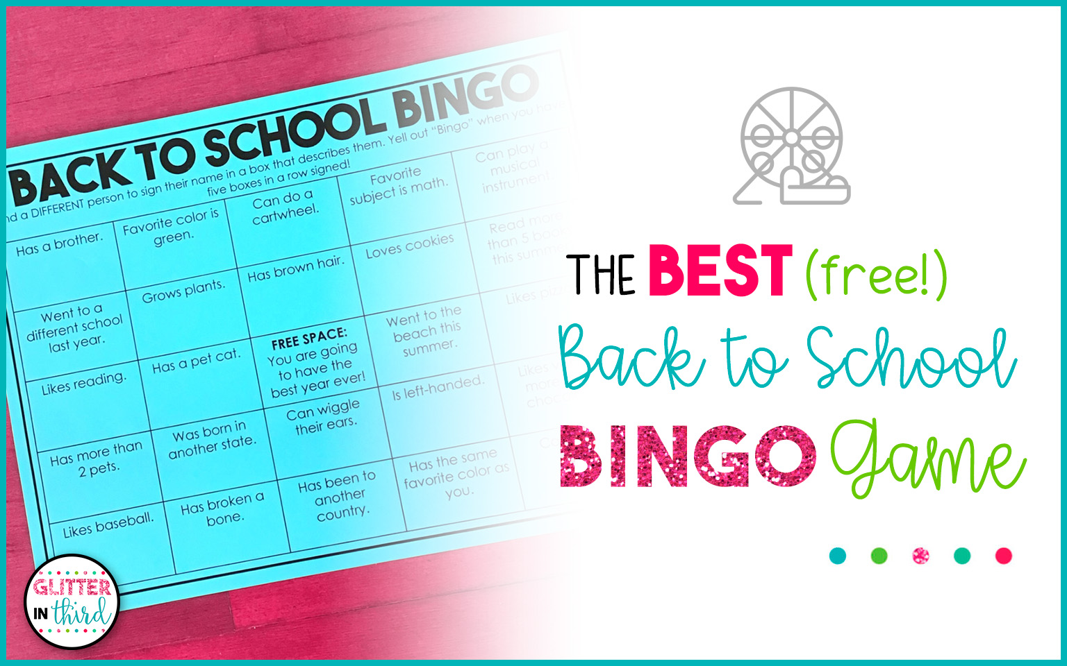 The BEST Back to School BINGO Game For Your 3rd Grade Classroom (and it ...