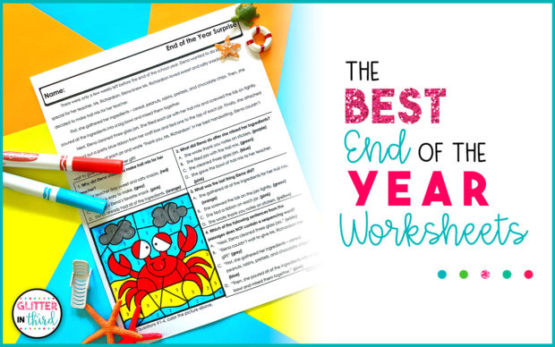 The Best End of the Year Worksheets (That Allow You To Clean While ...