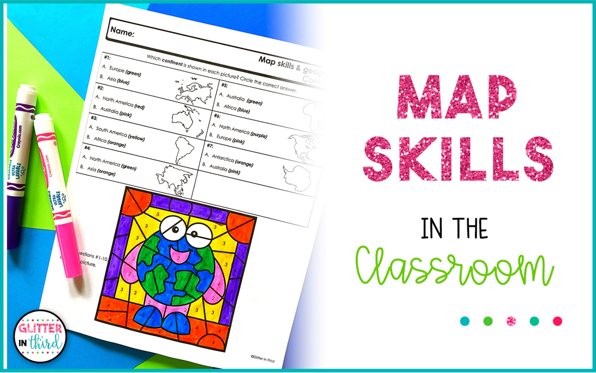 The BEST Map Skills Worksheets and Activities - Glitter in Third