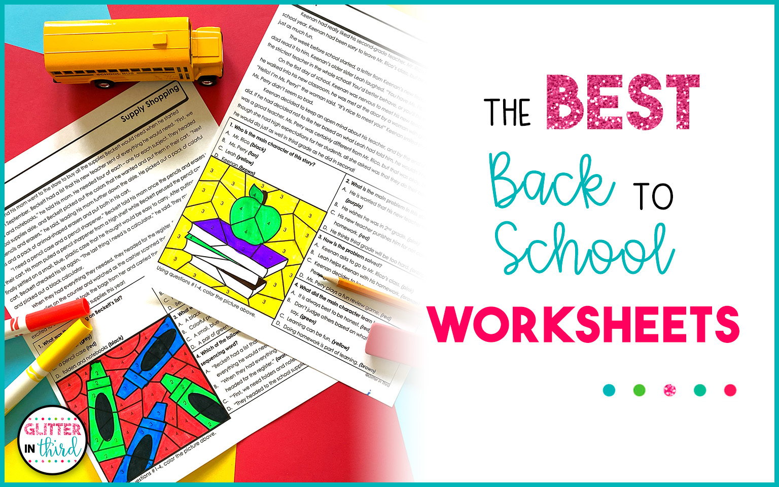 The BEST No Prep Back To School Worksheets For 3rd Graders Glitter In The BEST No Prep Back To School Worksheets For 3rd Graders Glitter In