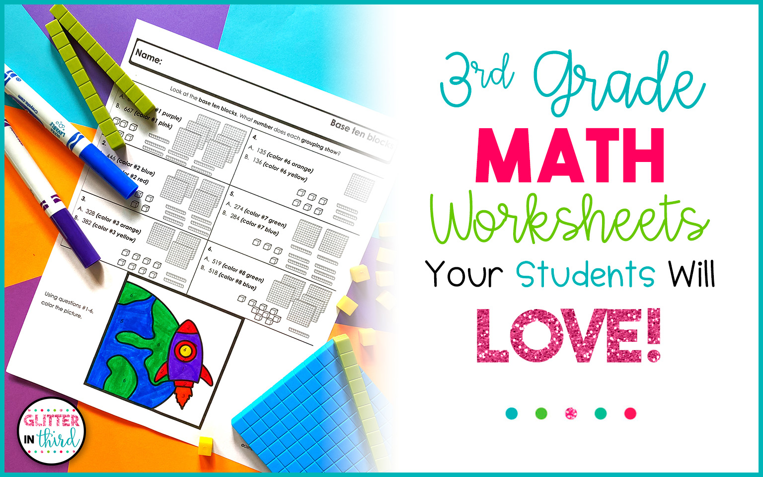 3rd Grade Math Worksheets Your Students Will LOVE Glitter In Third 3rd Grade Math Worksheets Your Students Will LOVE Glitter In Third
