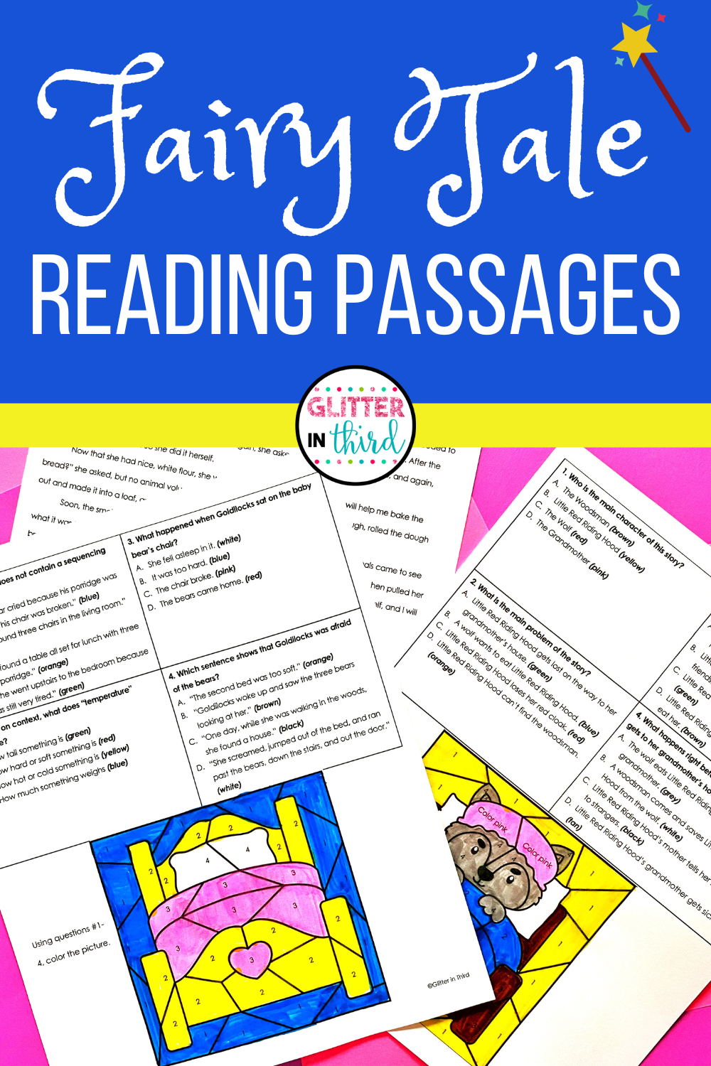 Fairy Tales Reading Worksheets (you know these are gonna be fun ...