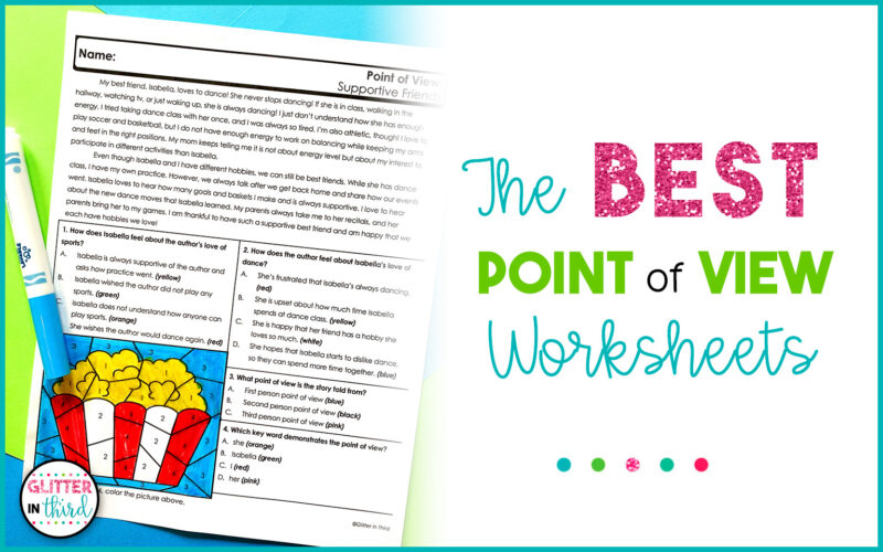 The BEST Point of View Worksheets - Glitter in Third