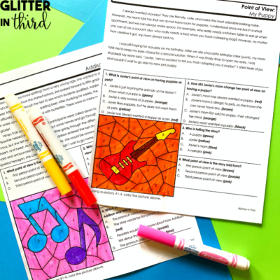 The BEST Point of View Worksheets - Glitter in Third