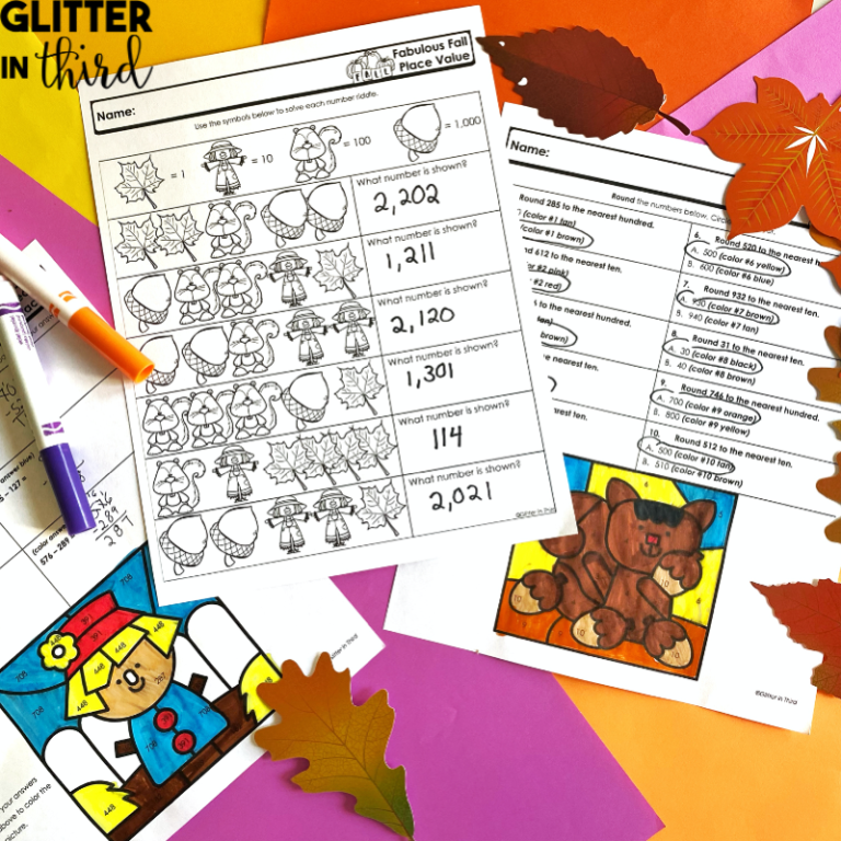 Fun Fall Math Worksheets Your Students Will Love! - Glitter in Third