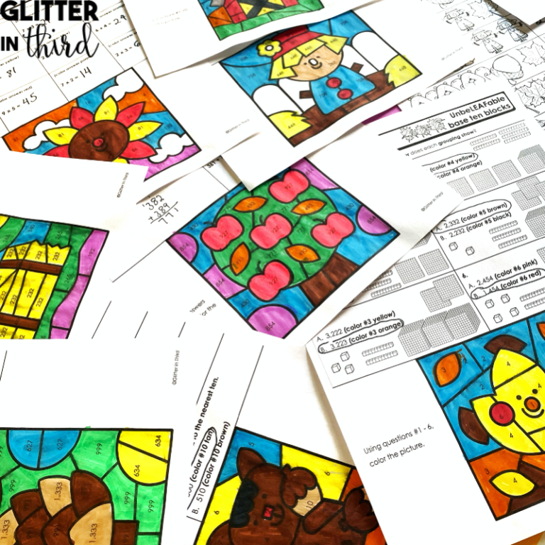 Fun Fall Math Worksheets Your Students Will Love! - Glitter in Third