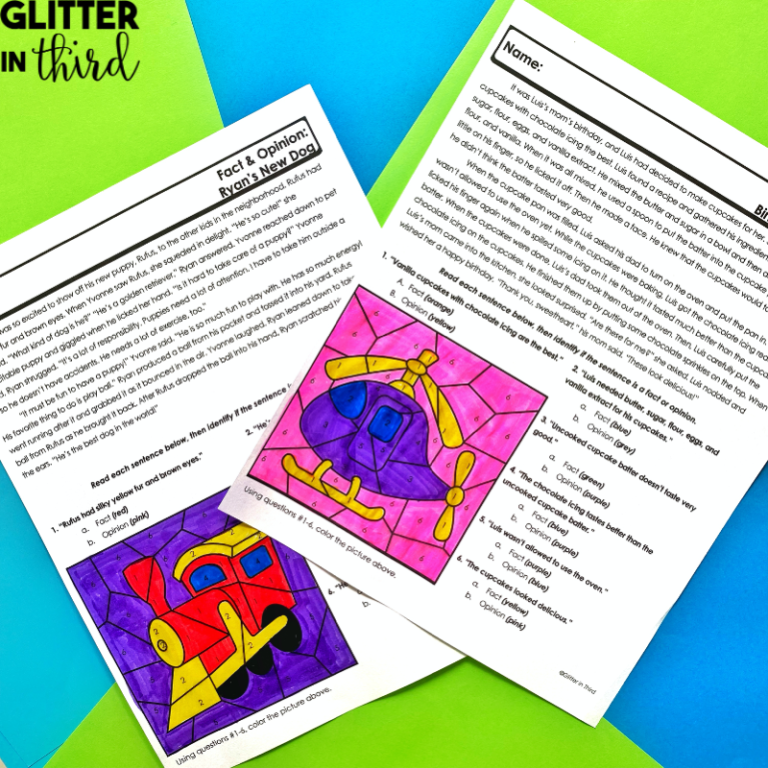 Fact and Opinion Worksheets That Are Actually Fun - Glitter in Third