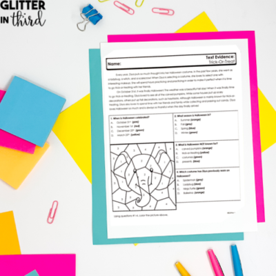 Text Evidence Worksheets That Students Will Enjoy - Glitter in Third