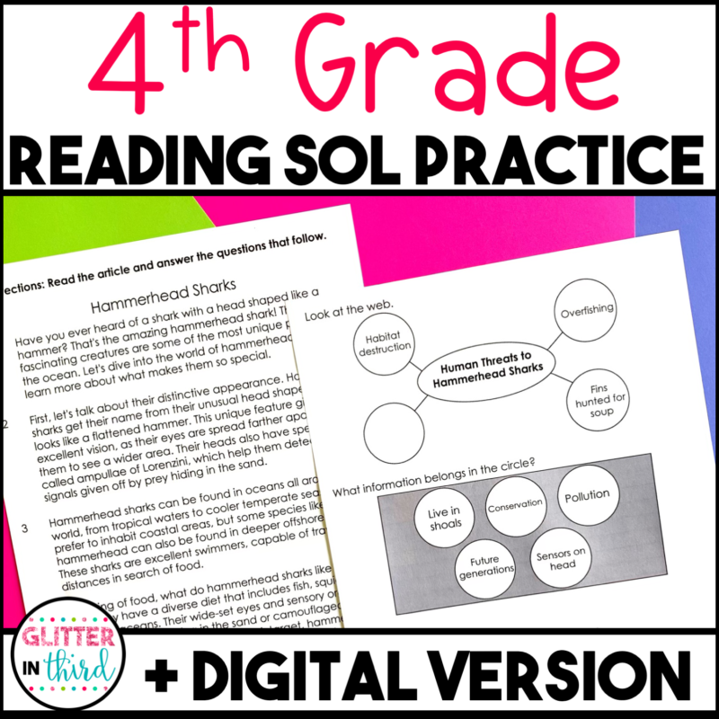 4th Grade Reading SOL Review - Glitter in Third