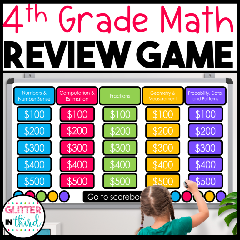 4th Grade Math SOL Review Game - Glitter in Third