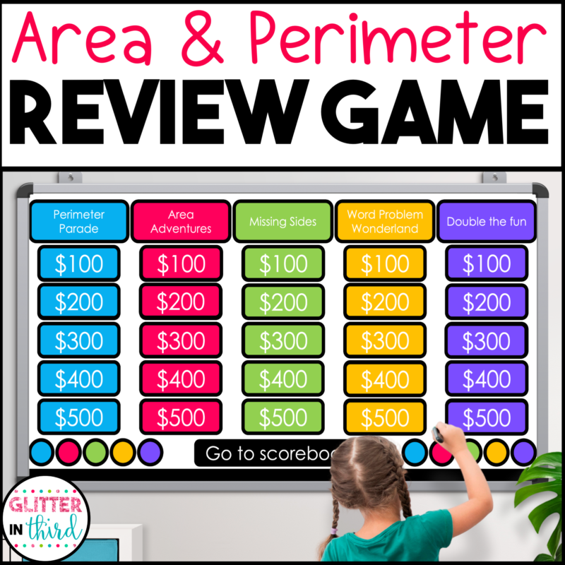 Area and Perimeter Review Game - Glitter in Third
