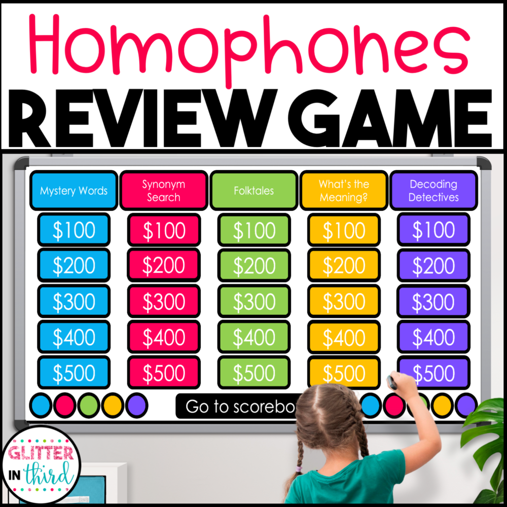 Homophones Review Game - Glitter in Third