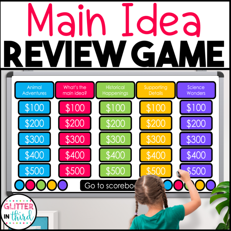 Main Idea Review Game - Glitter in Third