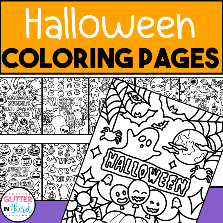 Halloween Coloring Pages Sheets - Glitter in Third
