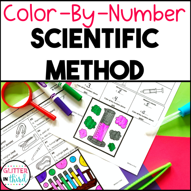 Scientific Method Worksheets Color-By-Numbers - Glitter in Third