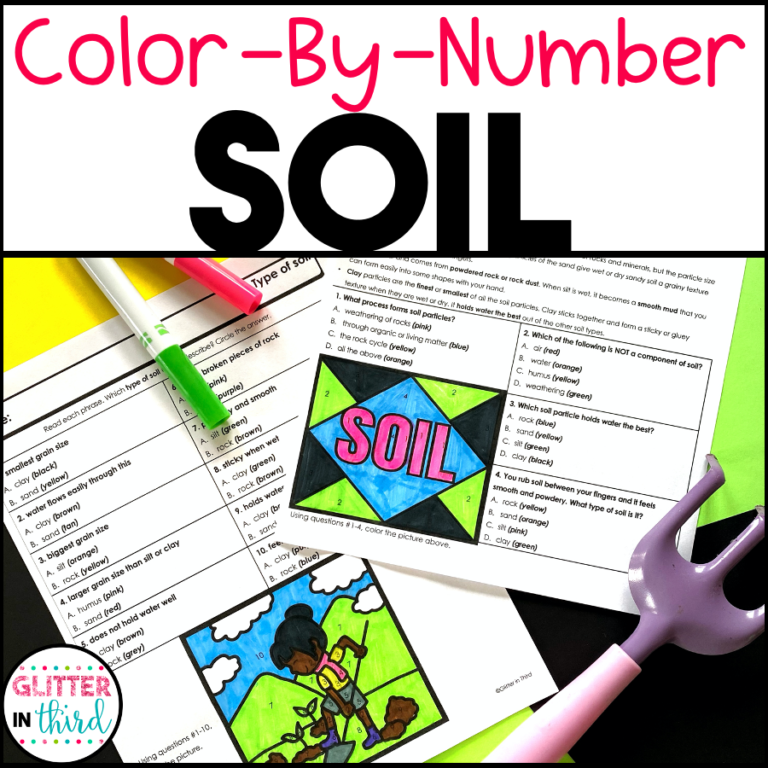 3rd Grade Science SOL Color-By-Number Worksheets BUNDLE - Glitter in Third