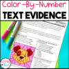 Text Evidence Color-By-Number Worksheets - Glitter in Third