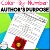 Author's Purpose Color-By-Number Worksheets - Glitter in Third